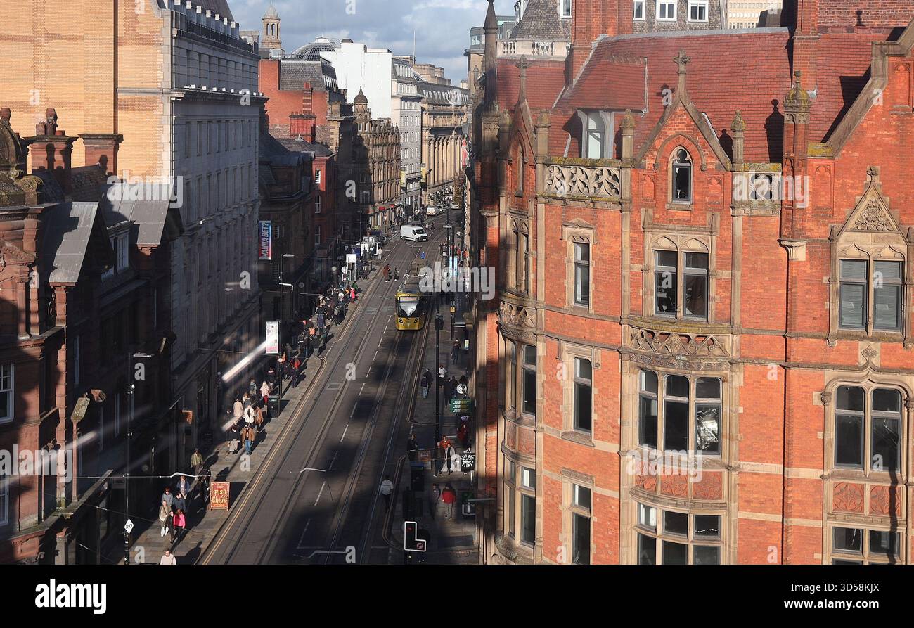 A bird's-eye view of Manchester city center on 13 November 2025. (Photo ...
