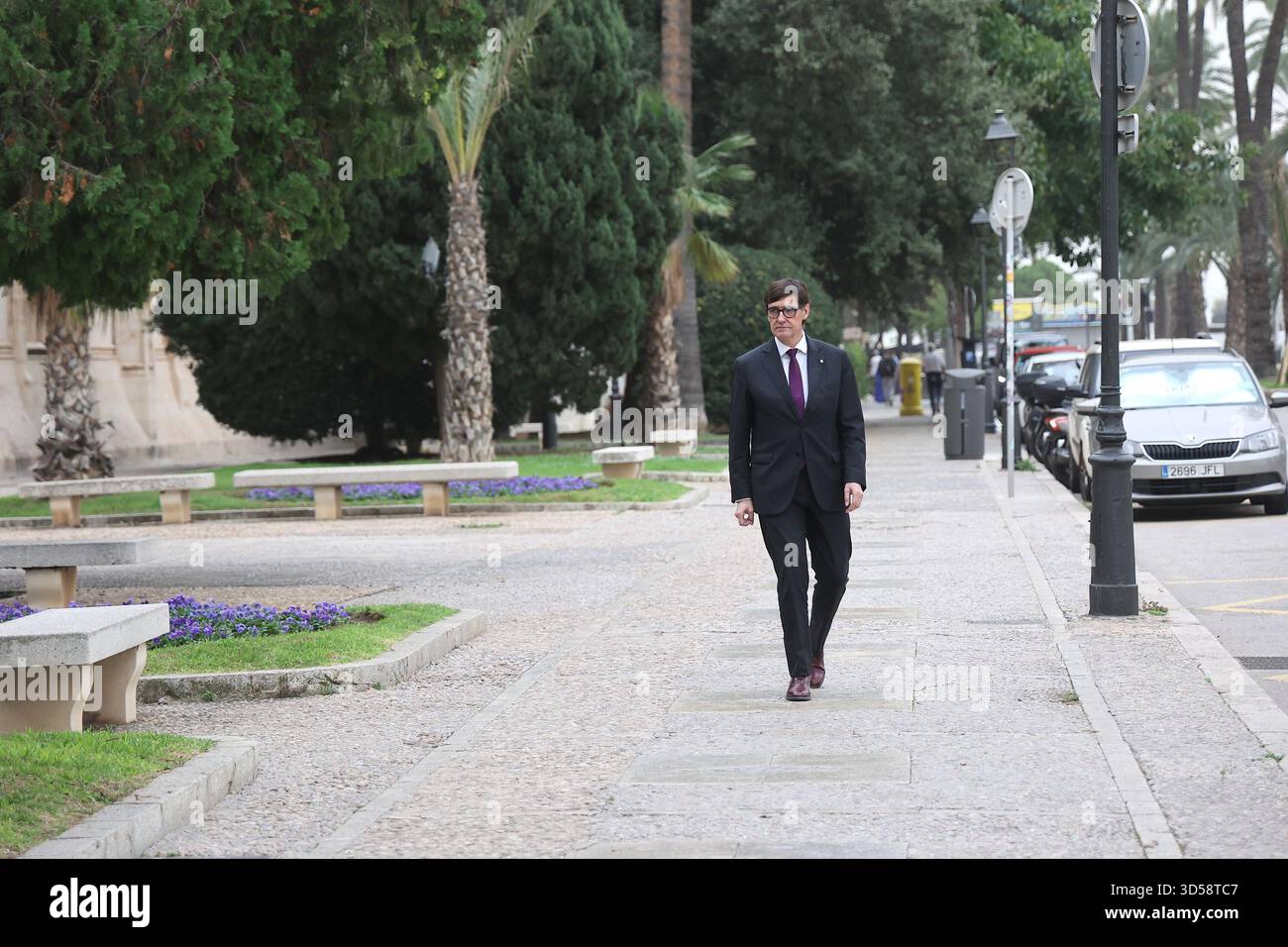 The President of the Generalitat de Catalunya, Salvador Illa, during a ...
