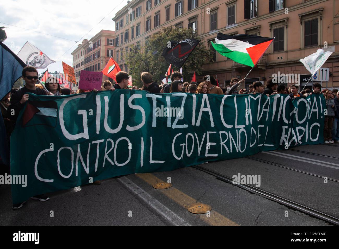Rome, Italy. 14th November 2025. No Melony Day. Student protest against ...