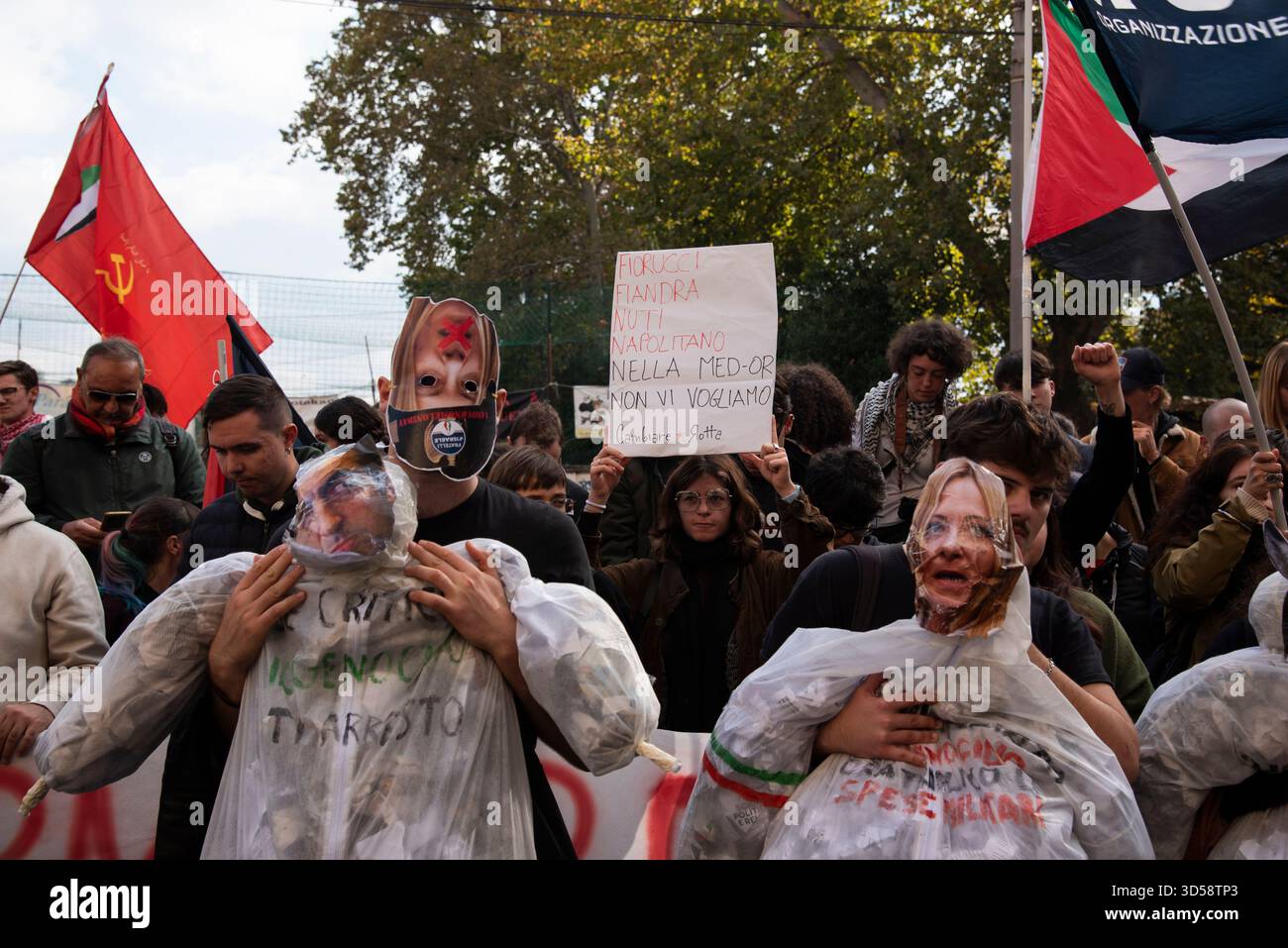 Rome, Italy. 14th November 2025. No Melony Day. Student protest against ...