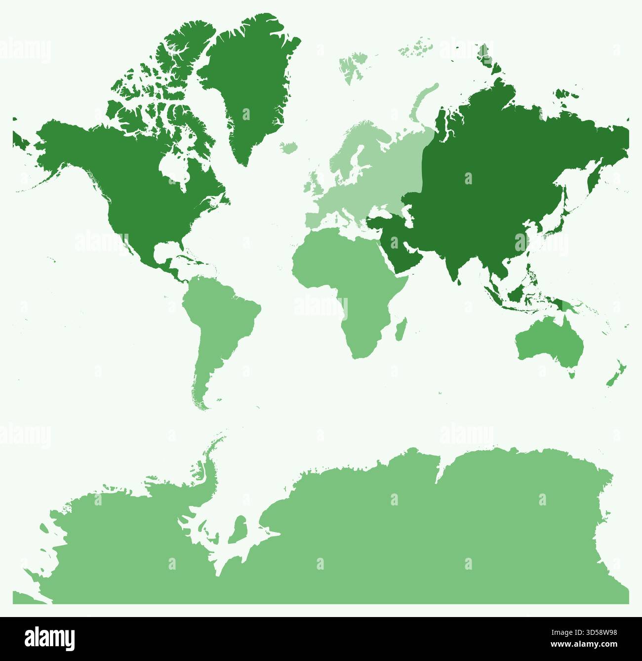 World Map. A simple border map with continent division, featuring a ...