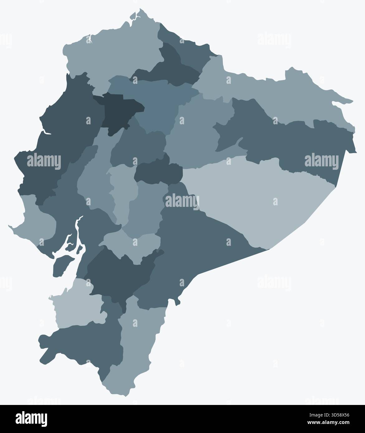 Map of Ecuador with regions. Just a simple country border map with ...