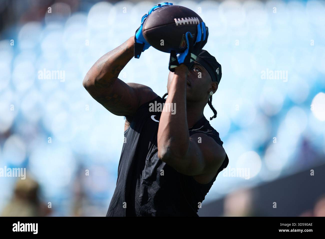 Carolina Panthers wide receiver Xavier Legette (17) warms up prior to ...