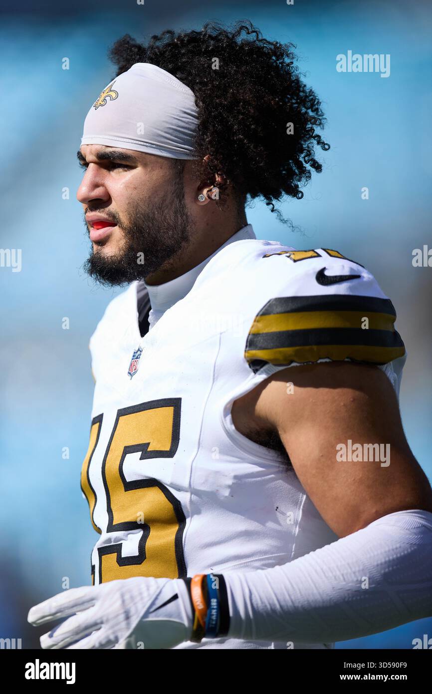New Orleans Saints wide receiver Mason Tipton (15) warms up prior to an ...