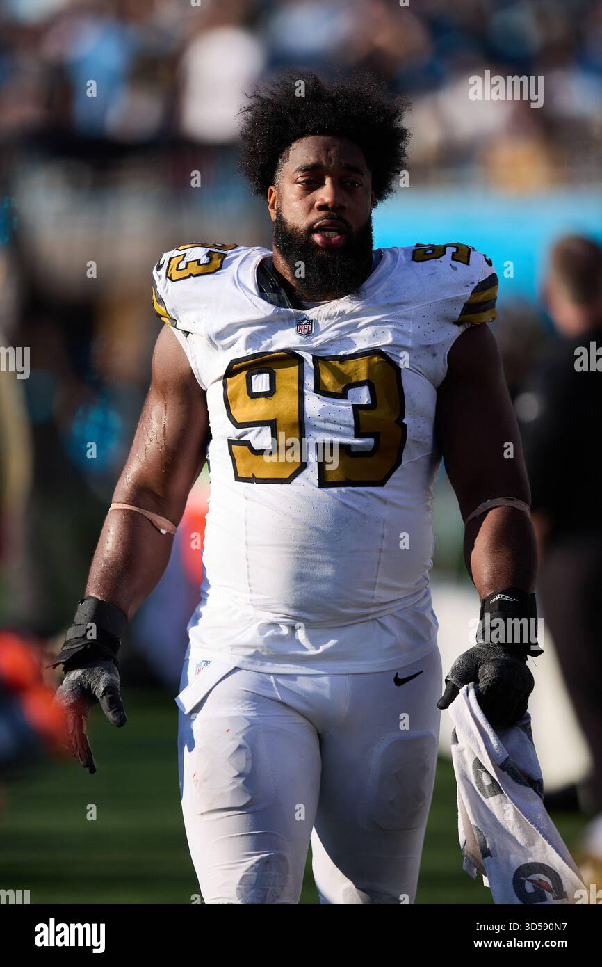 New Orleans Saints defensive tackle Nathan Shepherd (93) walks along ...