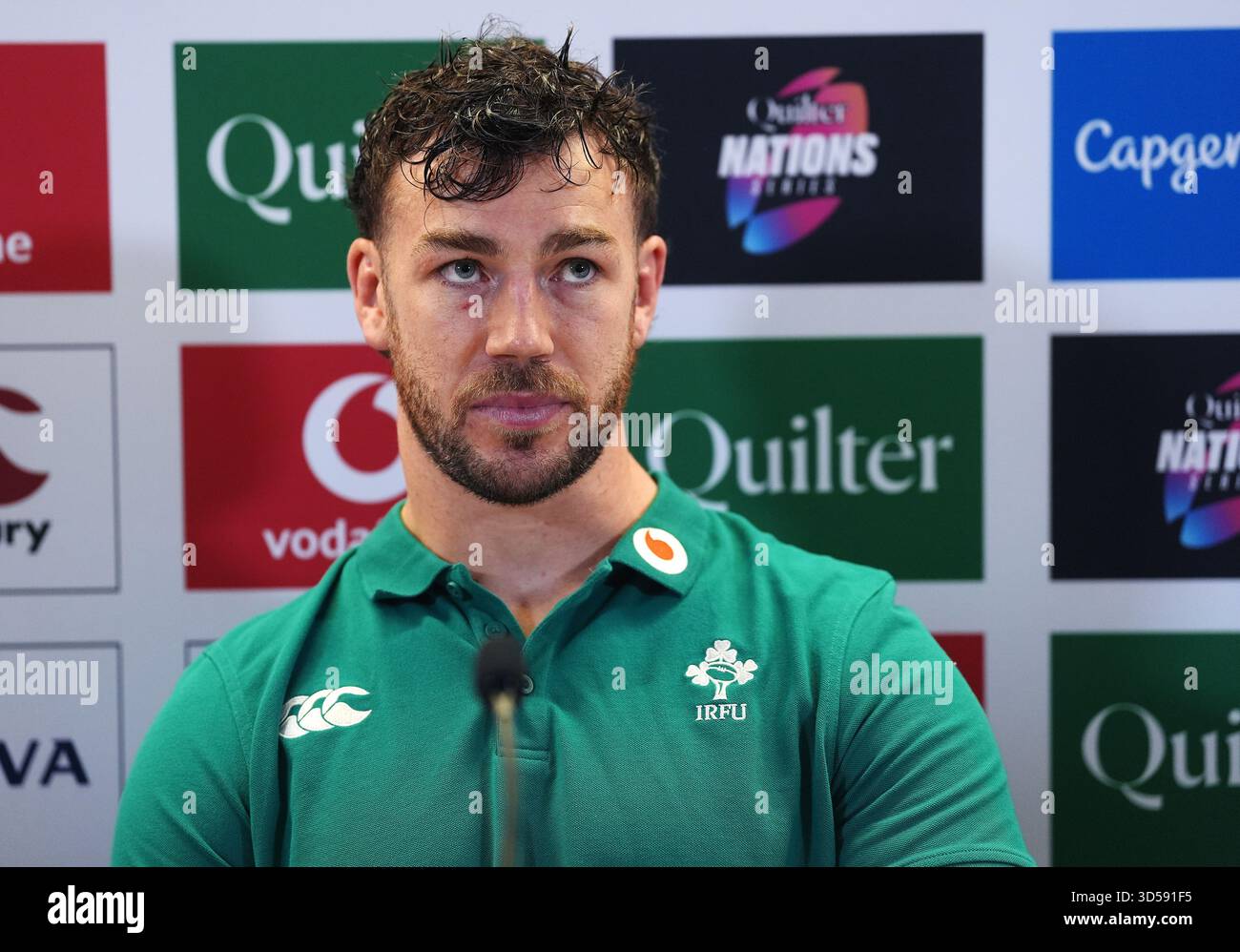 Ireland's Caelan Doris during a press conference at the Aviva Stadium ...