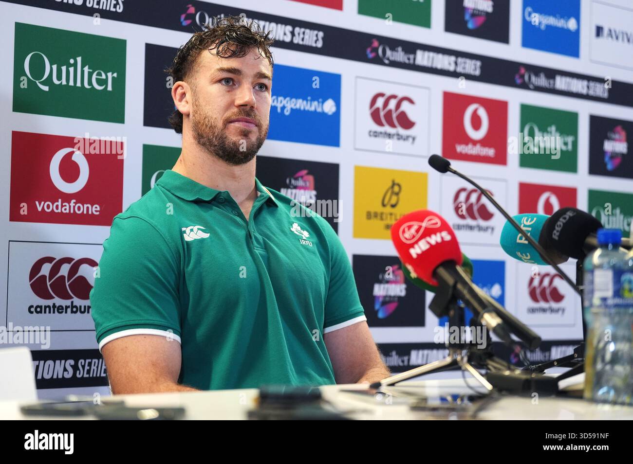 Ireland's Caelan Doris during a press conference at the Aviva Stadium ...