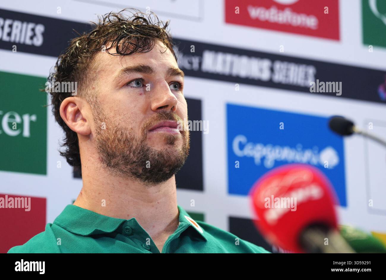 Ireland's Caelan Doris during a press conference at the Aviva Stadium ...