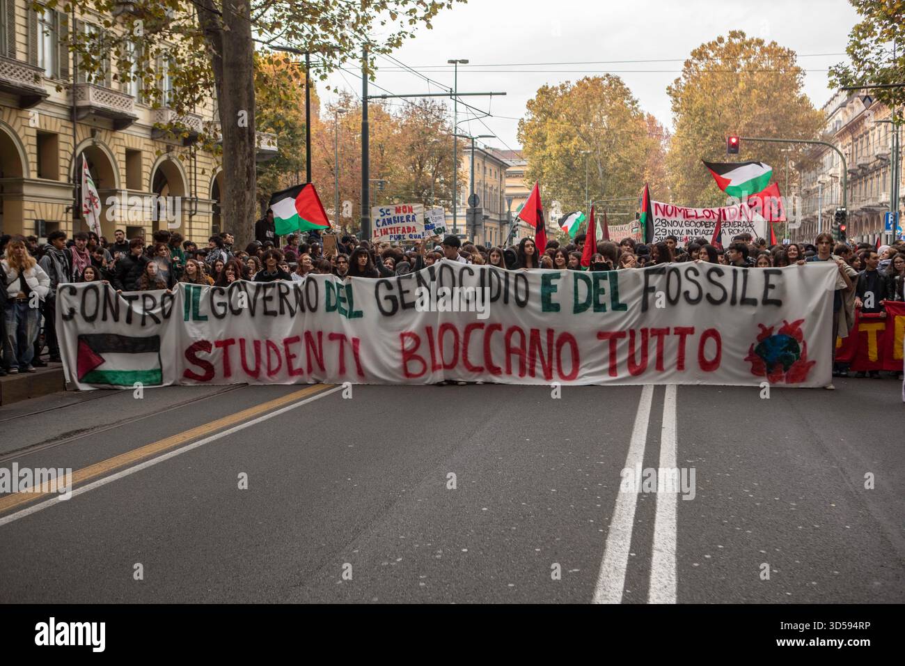 Manifestazione degli studenti “No Meloni Day”. Torino, Italia - 14 ...