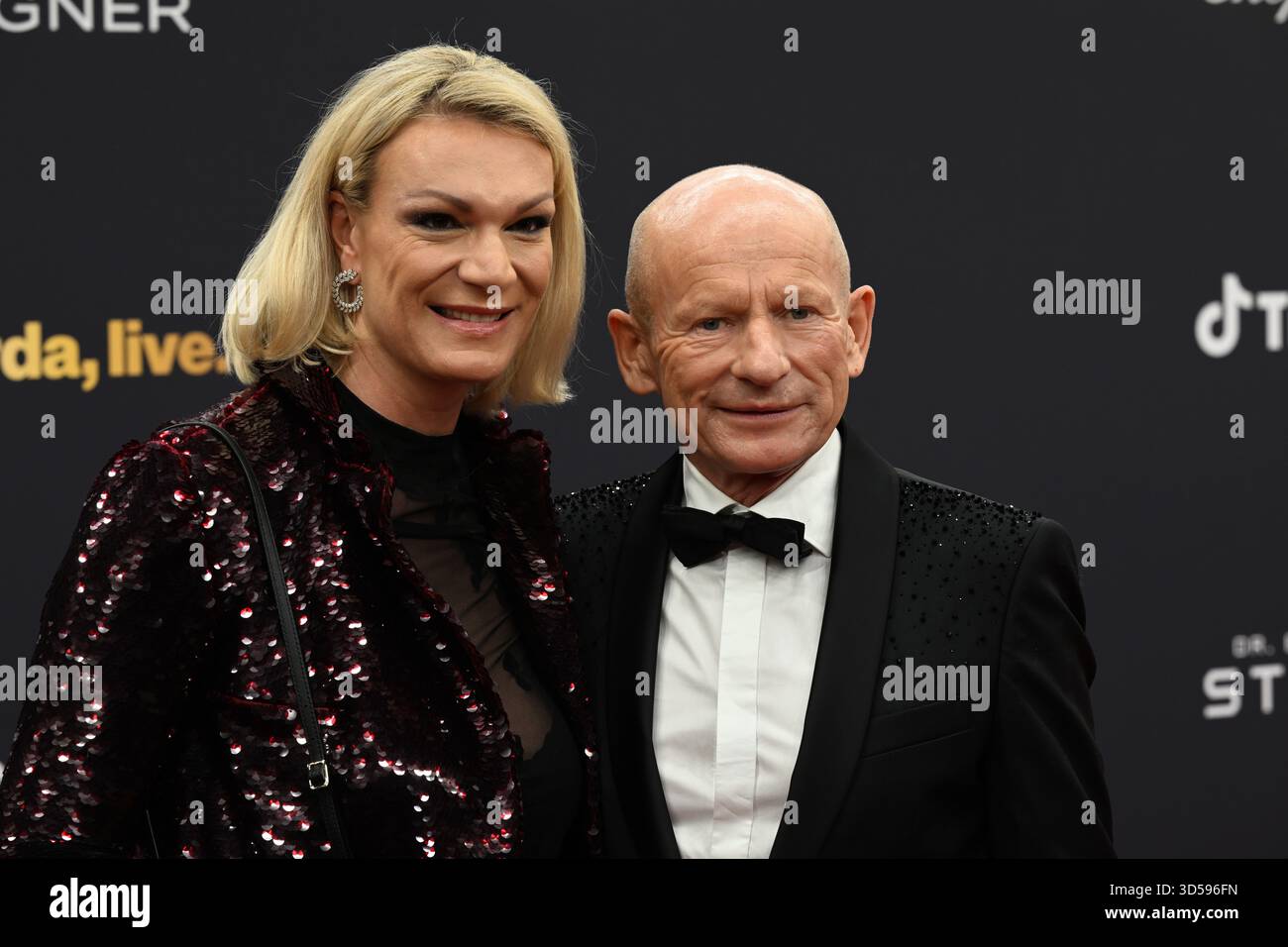 13 November 2025, Bavaria, Grünwald: Maria Höfl-Riesch and Johann ...
