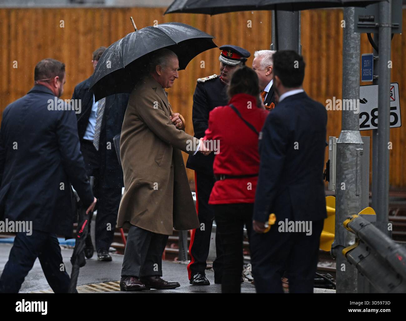 King Charles III at the official opening of the South Wales Metro Depot ...
