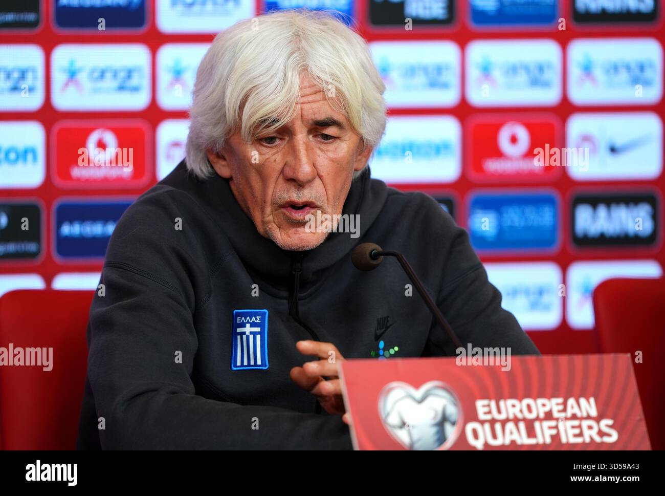 Greece manager Ivan Jovanovic during a press conference at the Georgios ...