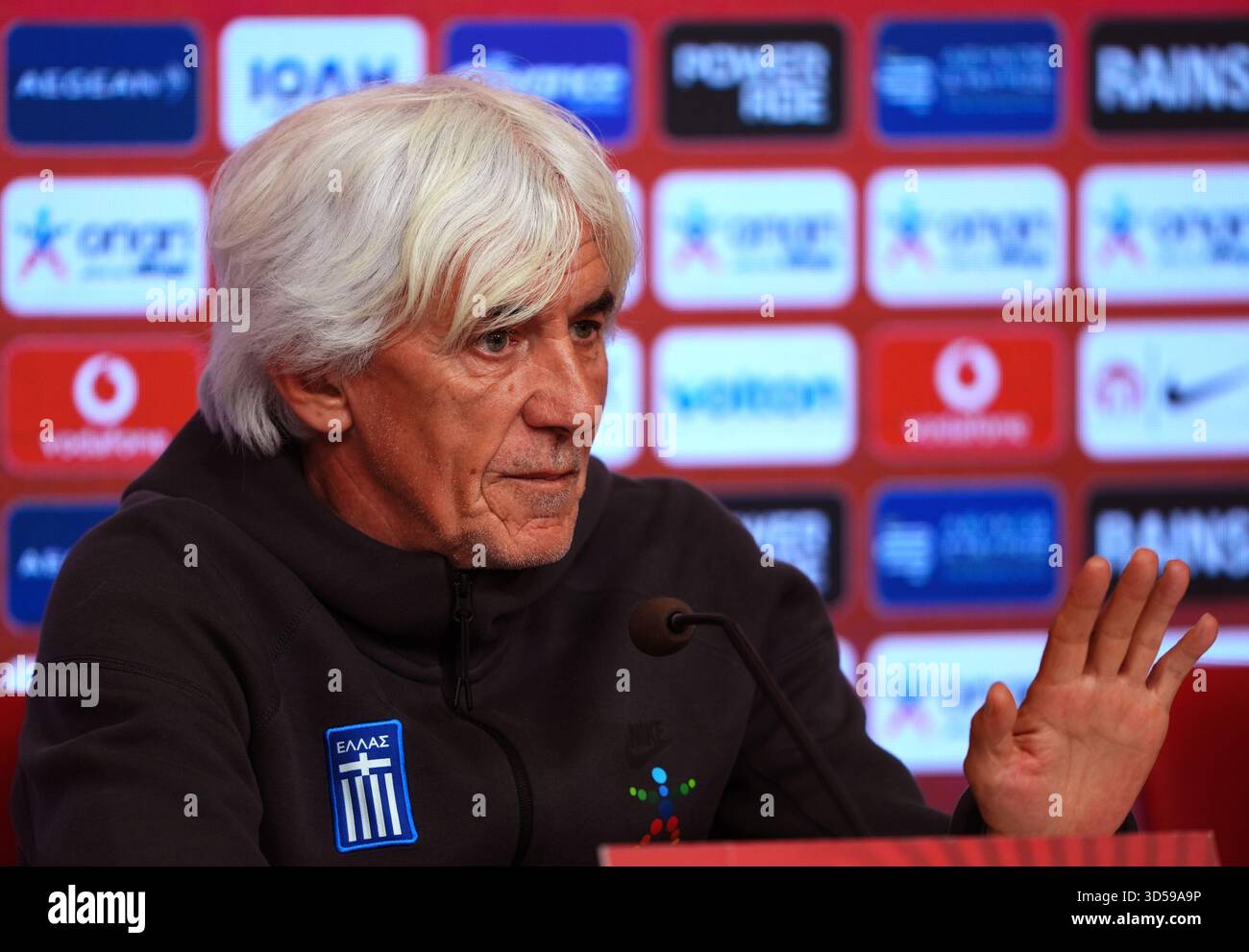 Greece manager Ivan Jovanovic during a press conference at the Georgios ...