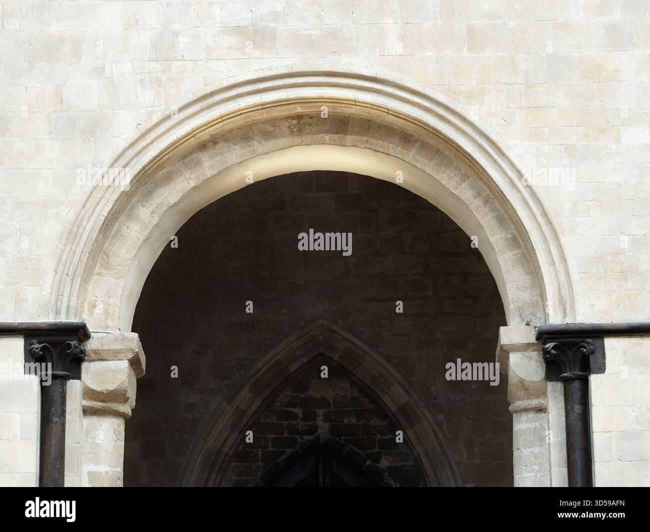 Single round arched open windows on a clerestory at the medieval ...
