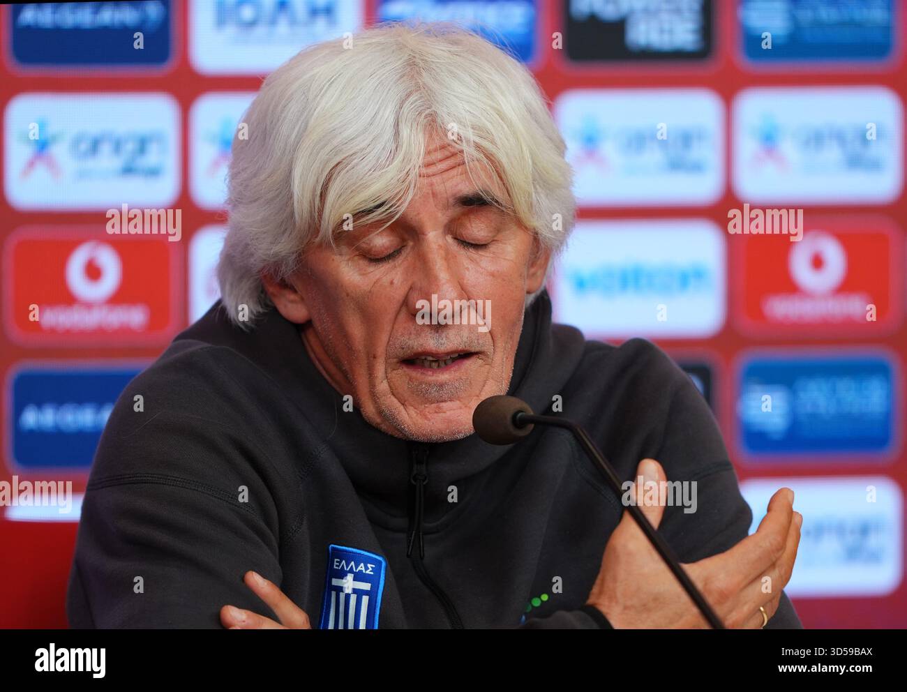 Greece manager Ivan Jovanovic during a press conference at the Georgios ...