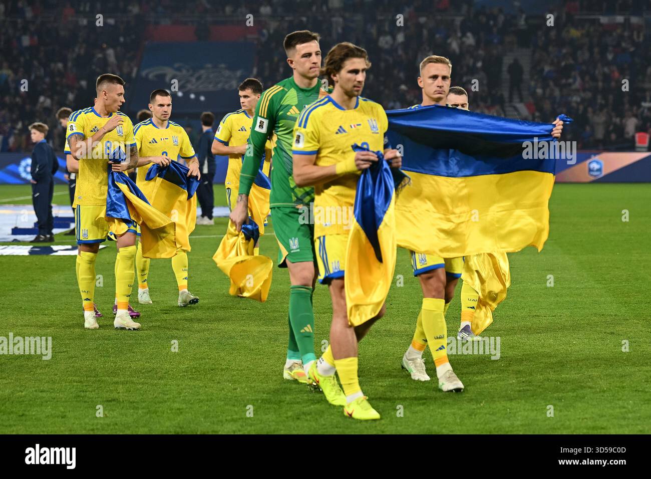 The Ukrainian team during the 2026 World Cup qualifying football match ...
