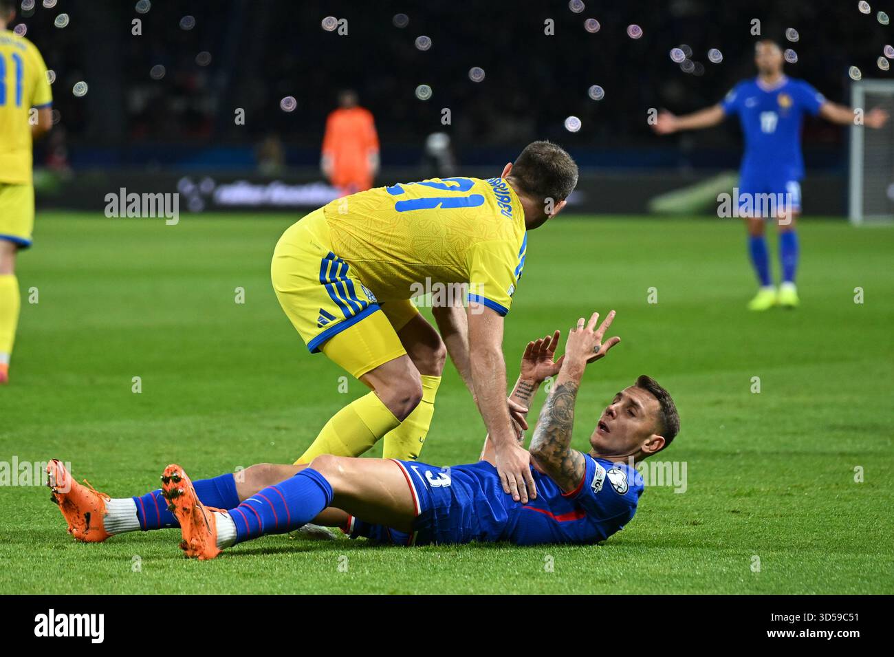 Lucas Digne (D) during the 2026 World Cup qualifying football match between France and Ukraine ...
