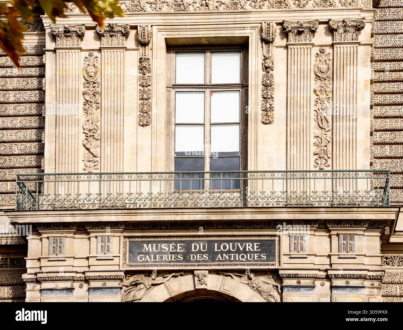 The window of the Apollo Gallery at the Louvre, through which the ...