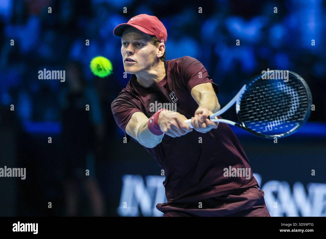 Jannik Sinner of Italy seen in actions during Men's Singles Group Stage ...
