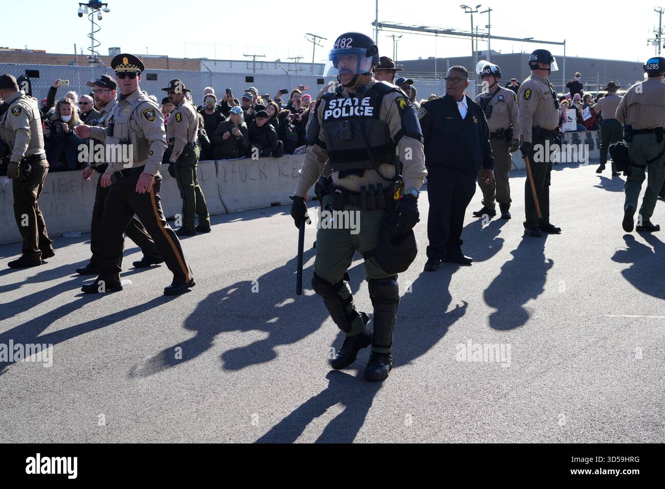 Illinois State Police and Cook County Sheriff Police guard as ...