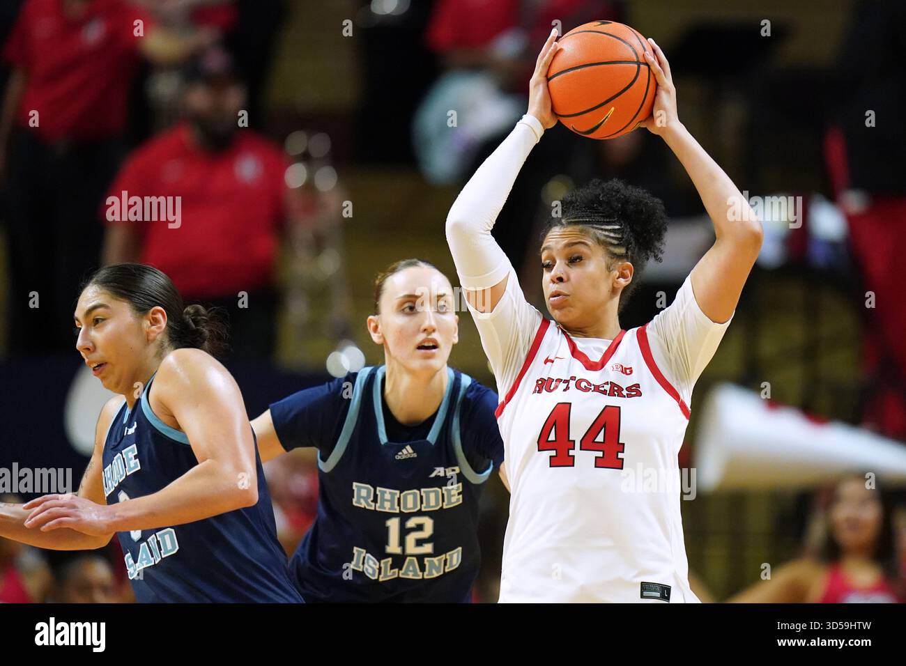 Rutgers forward Janae Walker (44) looks to pass the ball during an NCAA ...