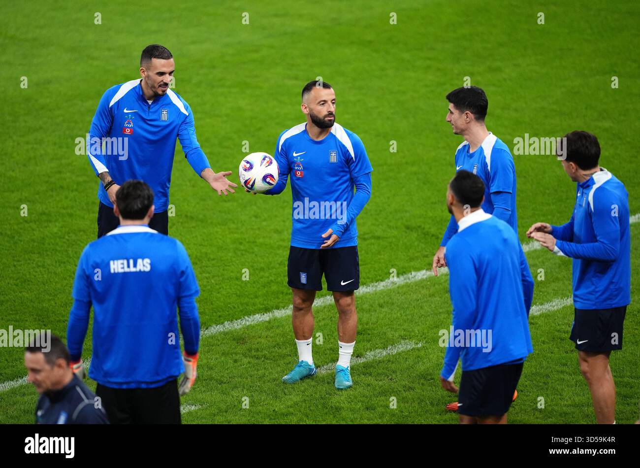 Greece's Manolis Siopis (centre) during a training session at the ...