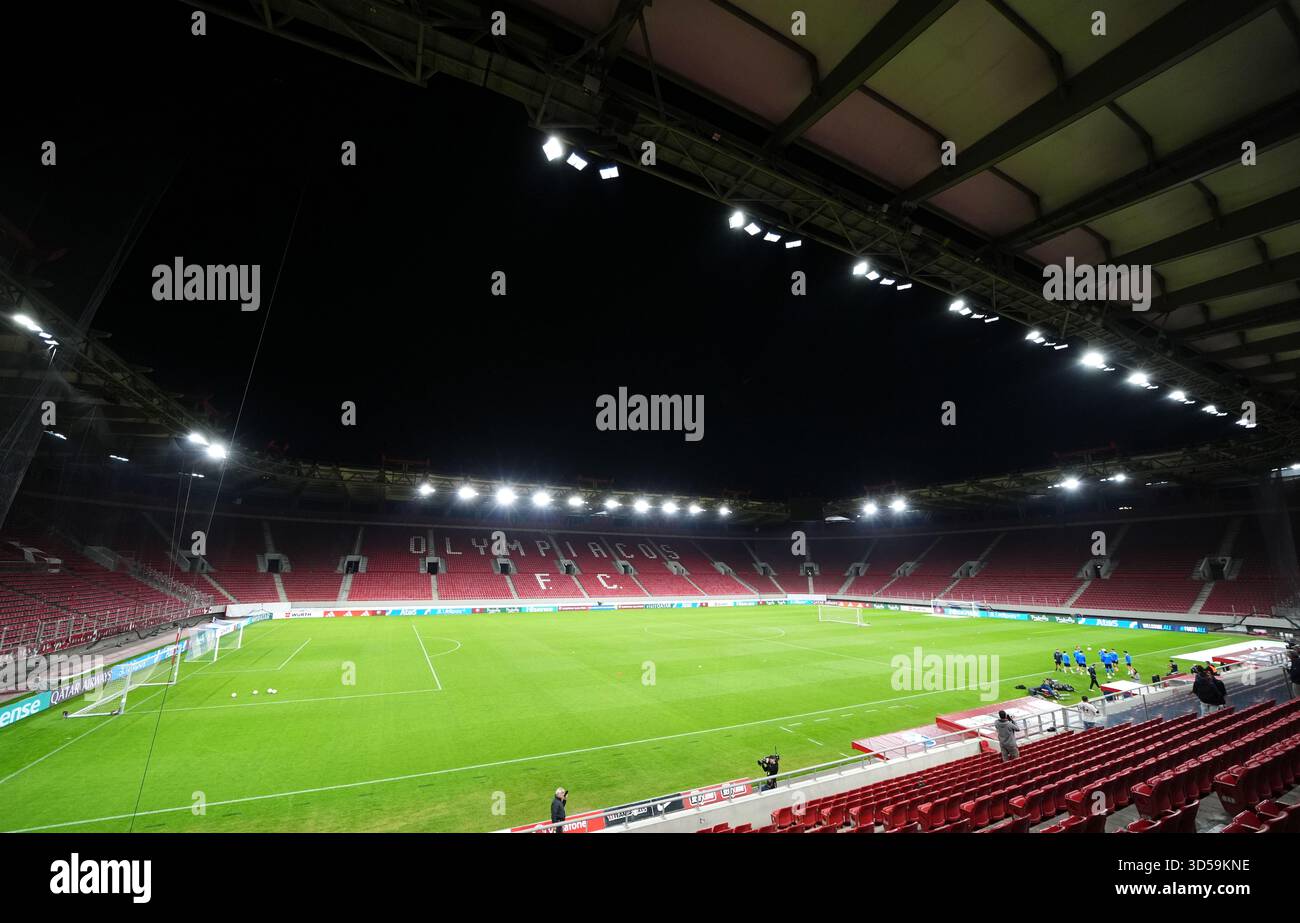 A general viedw of the pitch and stands following a training session at ...