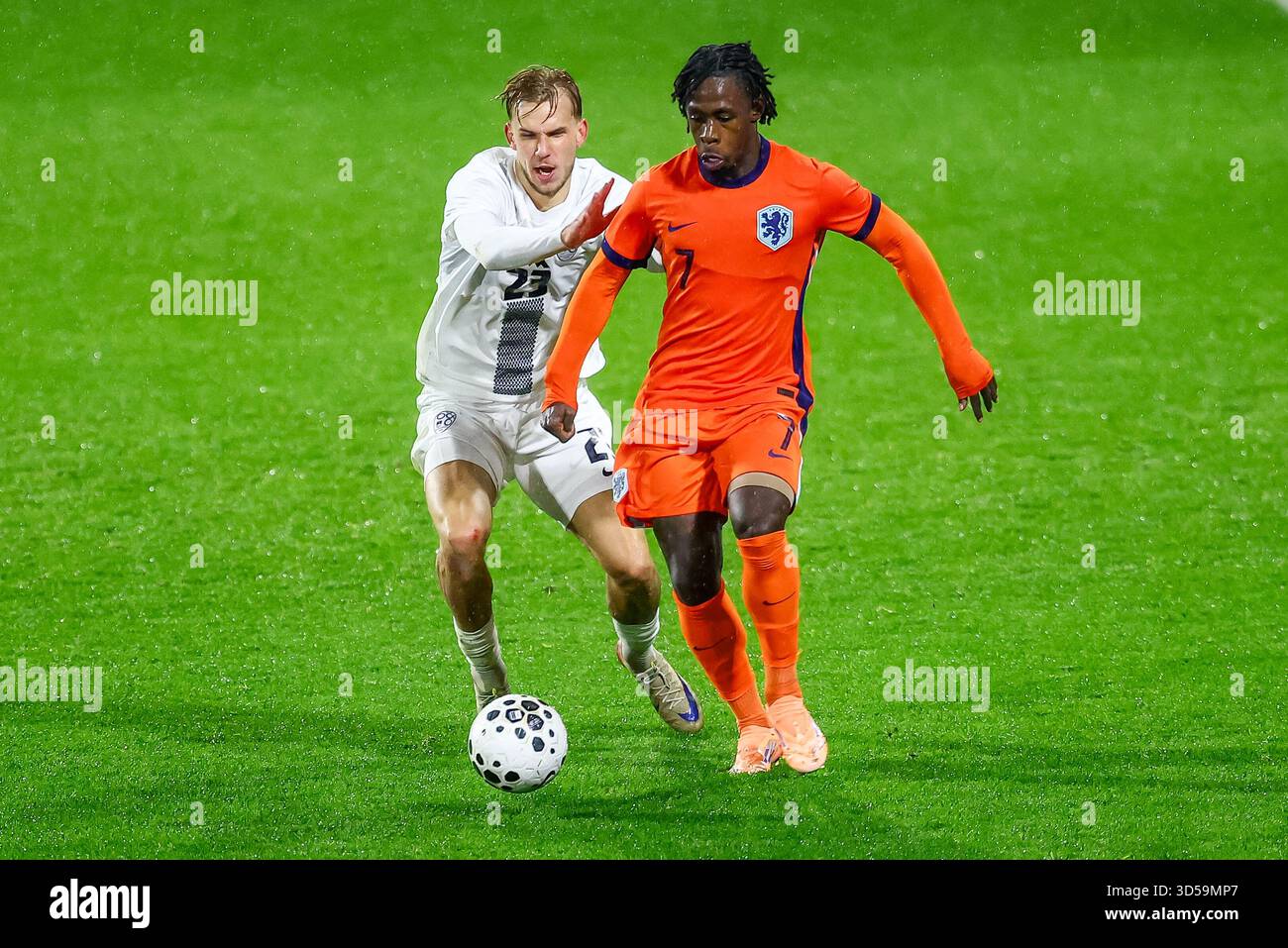 LEEUWARDEN, NETHERLANDS - NOVEMBER 14: Jayden Addai of Netherlands U21 ...