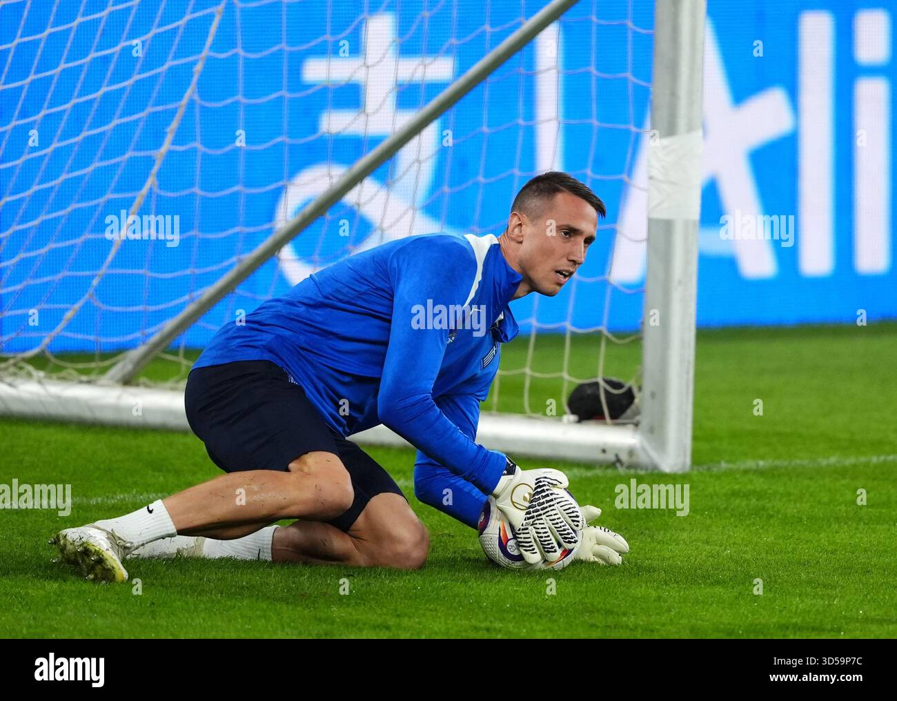 Greece goalkeeper Odysseas Vlachodimos during a training session at the ...