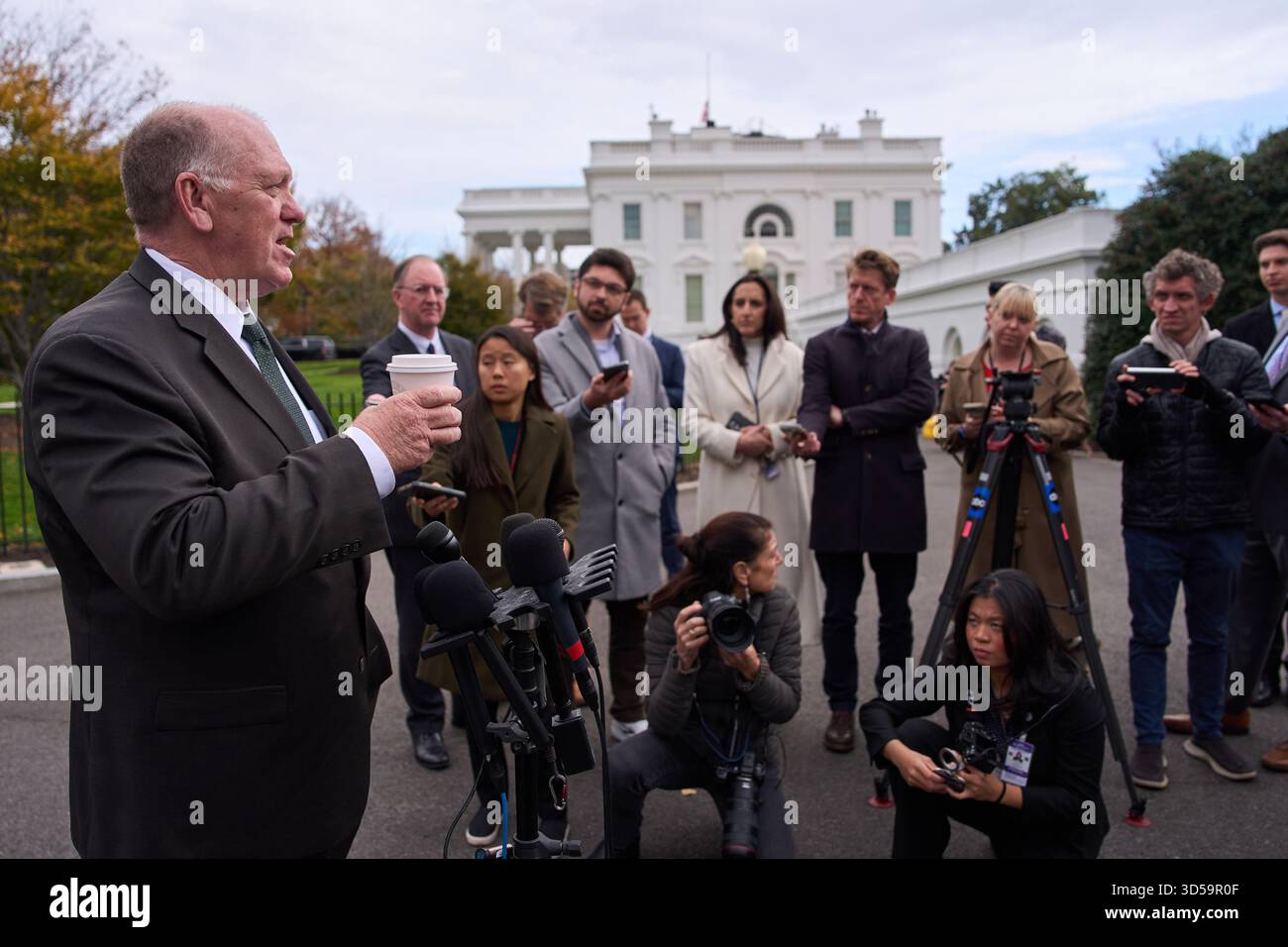 White House border czar Tom Homan speaks with reporters at the White ...