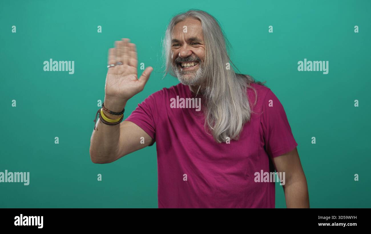 Man long silver hair hand hi-res stock photography and images - Alamy