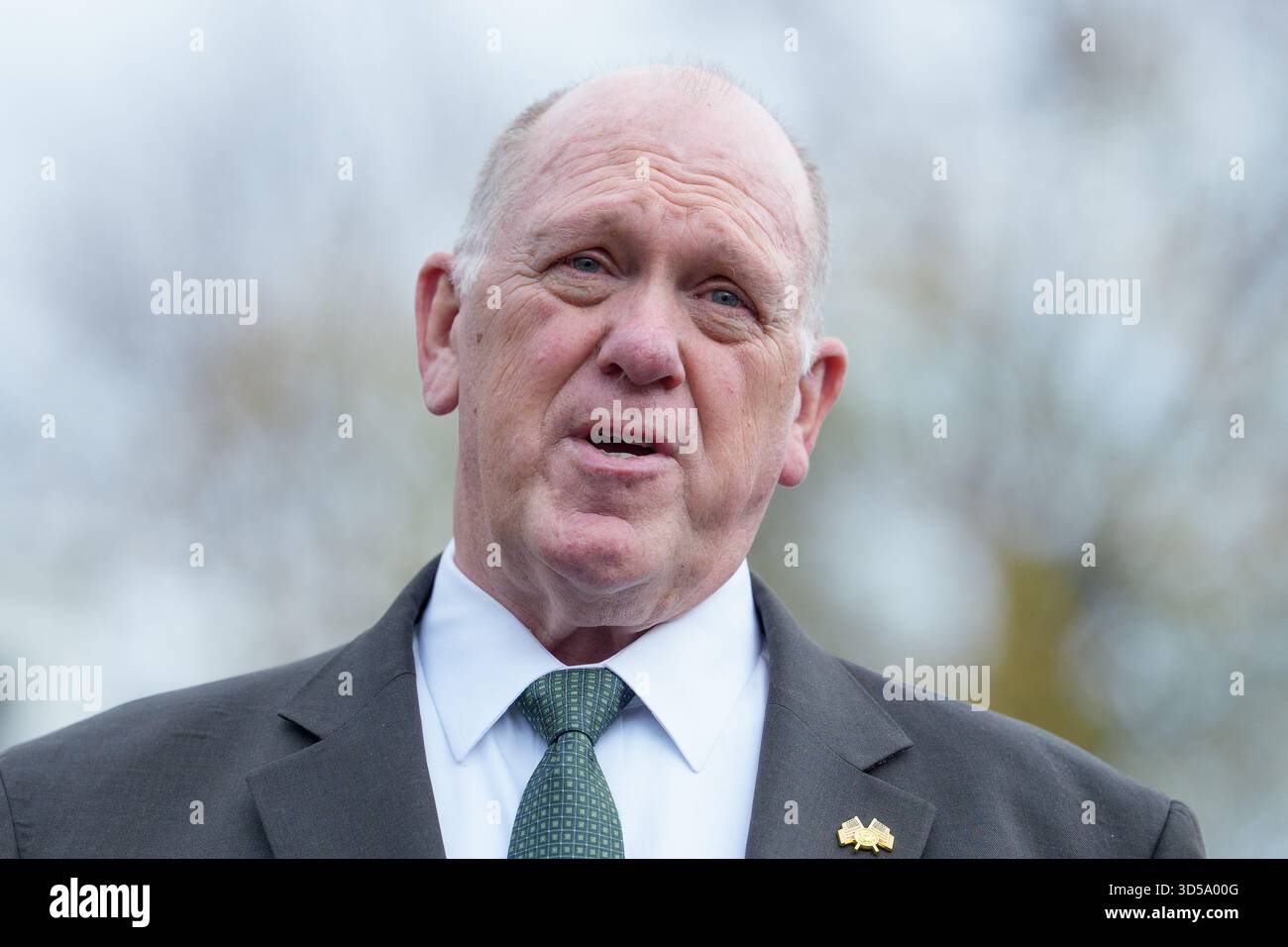 White House Border Czar Tom Homan gives remarks to the media outside ...