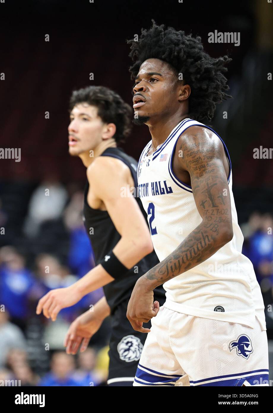 Nov 13, 2025; Newark, New Jersey, USA; Seton Hall guard Tajuan Simpkins ...