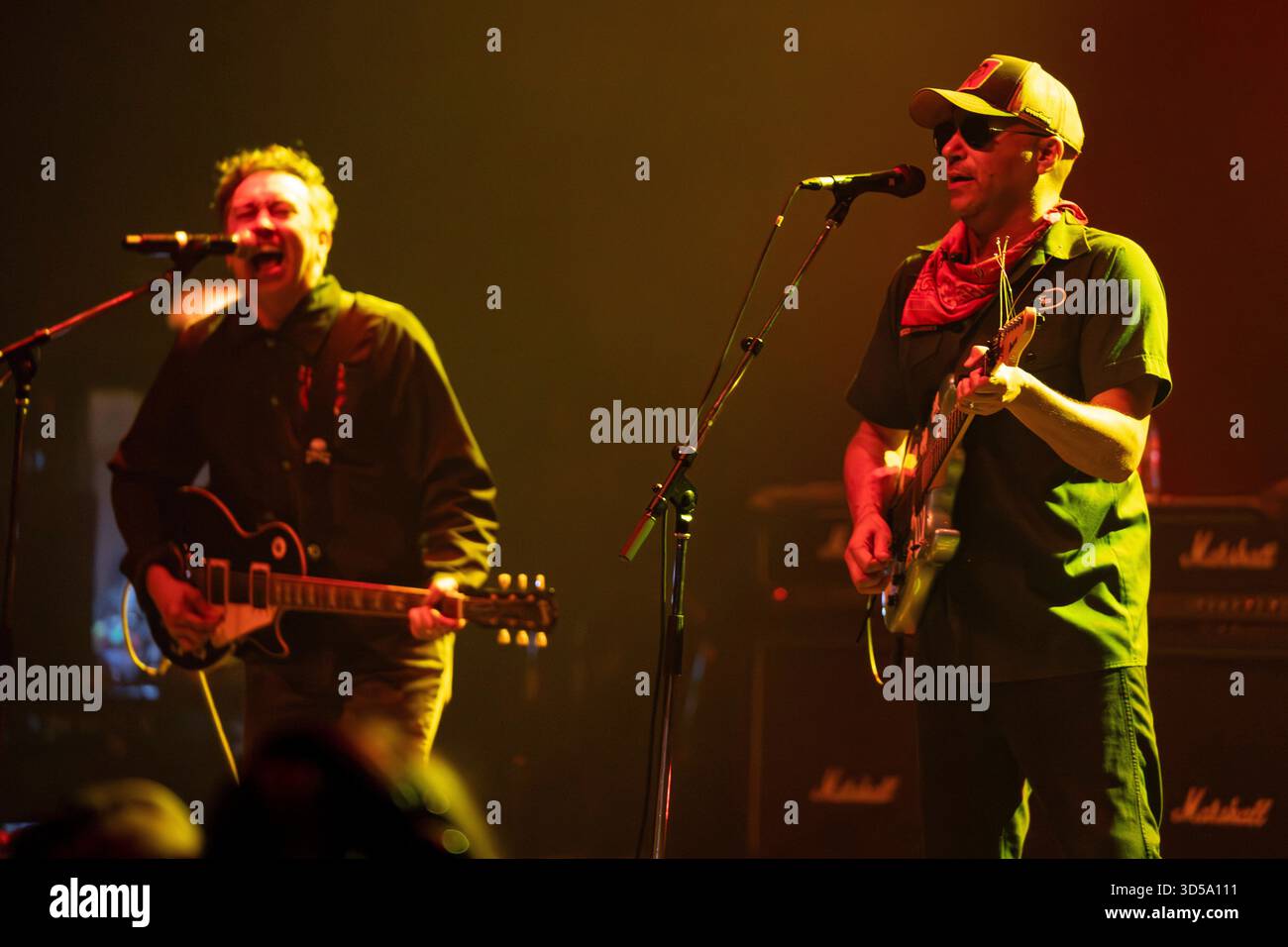 Special guest Tim McIlrath, left, and Tom Morello perform on Thursday ...