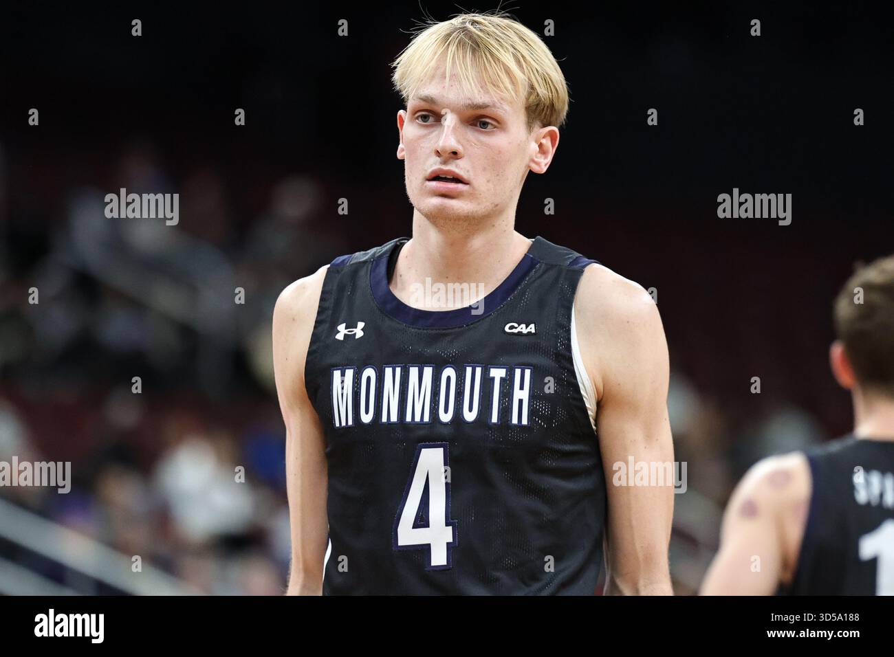 Nov 13, 2025; Newark, New Jersey, USA; Monmouth Hawks guard Andrew Ball ...