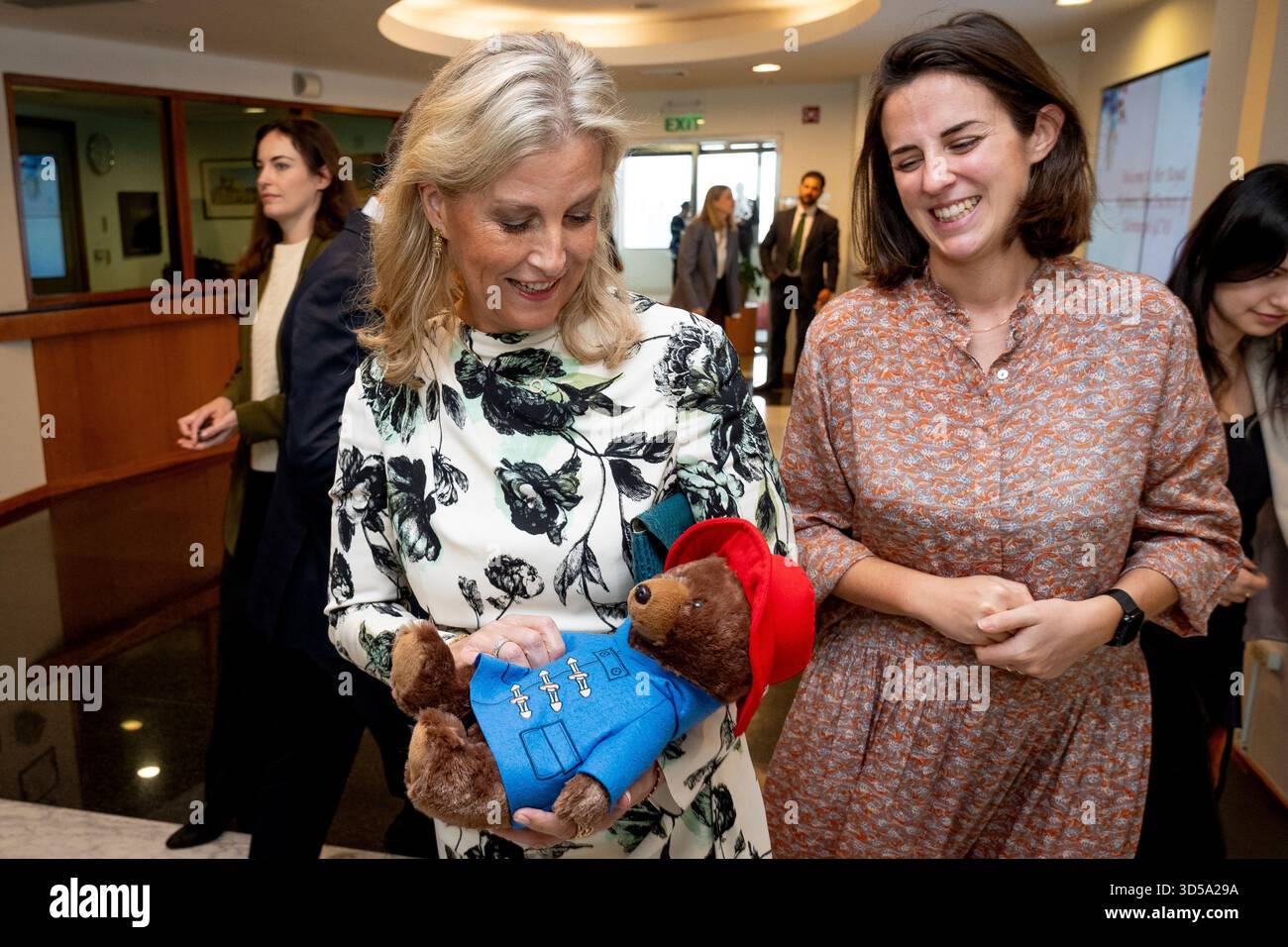 The Duchess of Edinburgh holding a Paddington Bear toy with Deputy ...