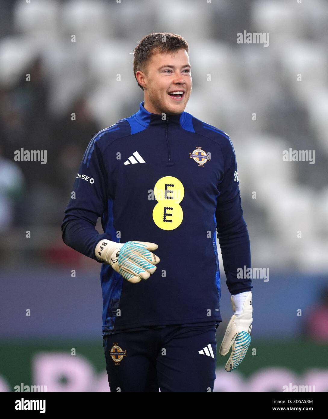Northern Ireland goalkeeper Bailey Peacock-Farrell warming up ahead of ...