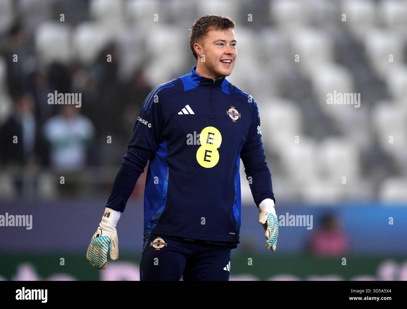 Northern Ireland goalkeeper Bailey Peacock-Farrell warming up ahead of ...