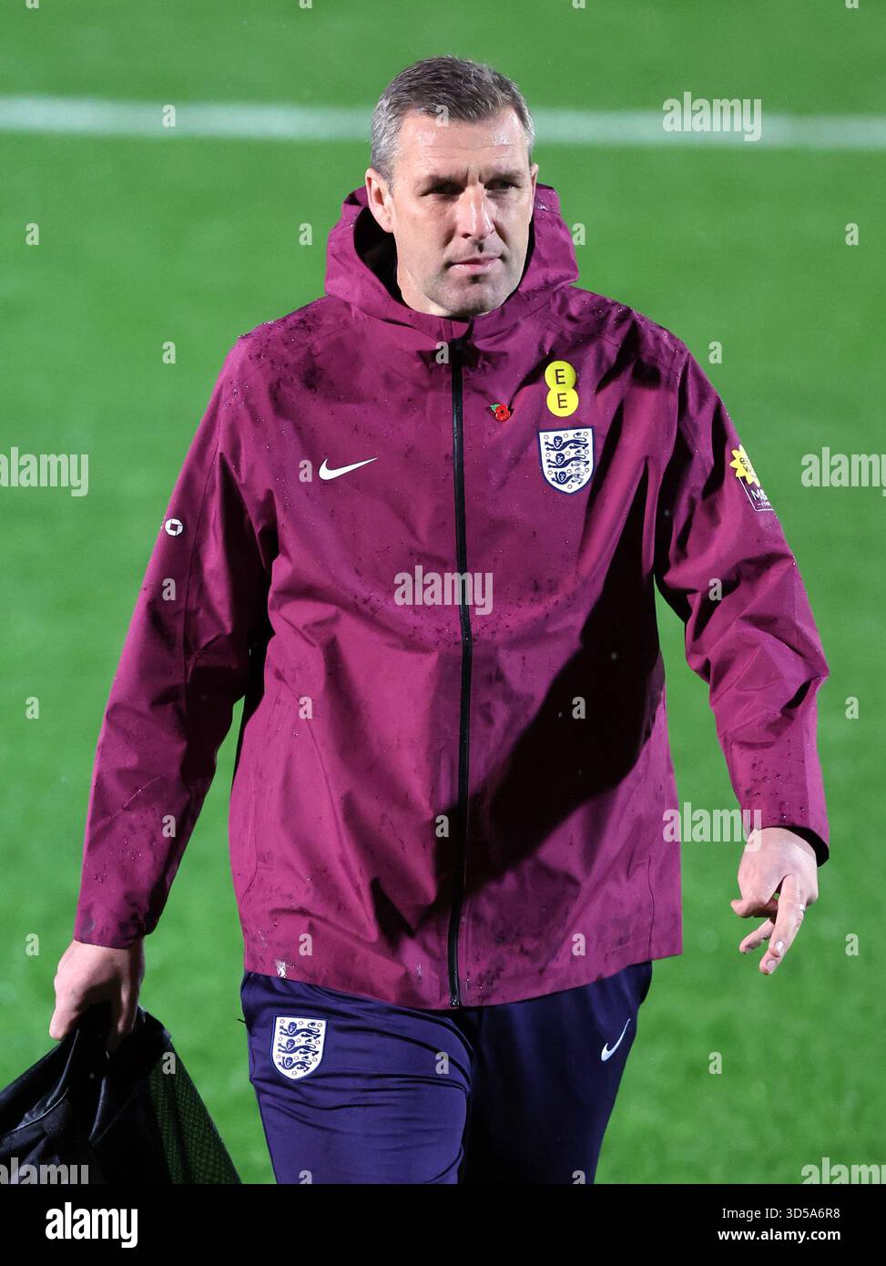 England head coach Ben Futcher before the international friendly match ...
