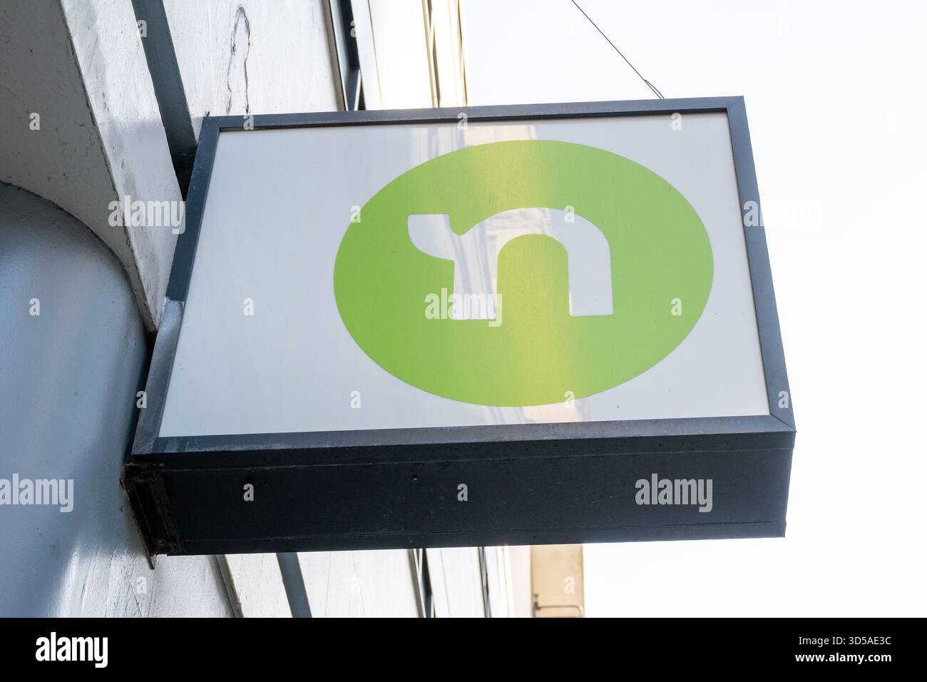 Sign on facade at headquarters of social network Nextdoor in San ...