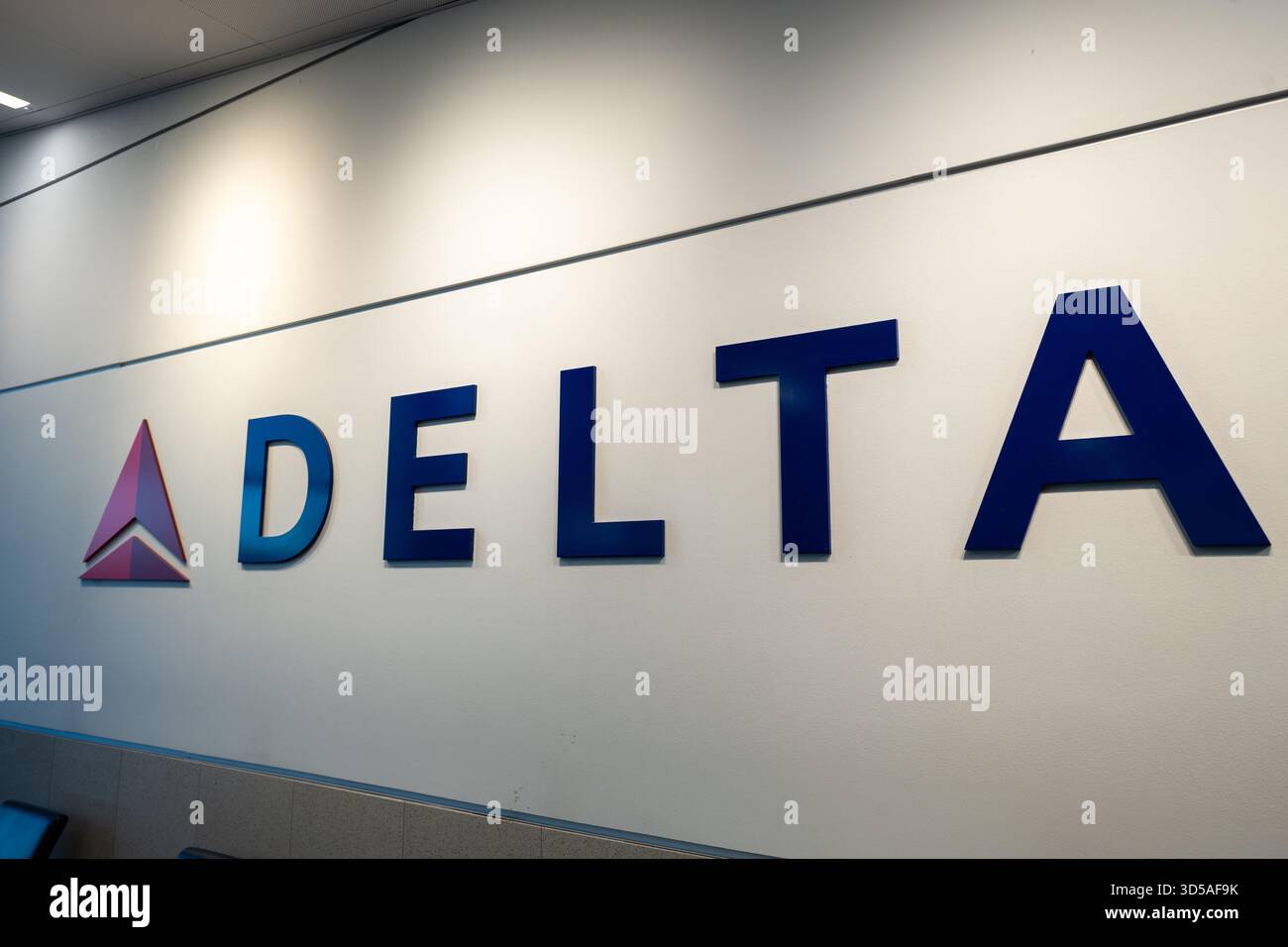 Delta Airlines logo sign at Hartsfield-Jackson Atlanta International ...