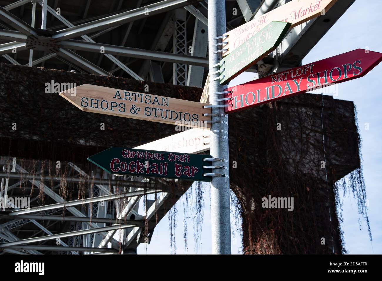 Directional street signs to amenities and attractions at Granville ...