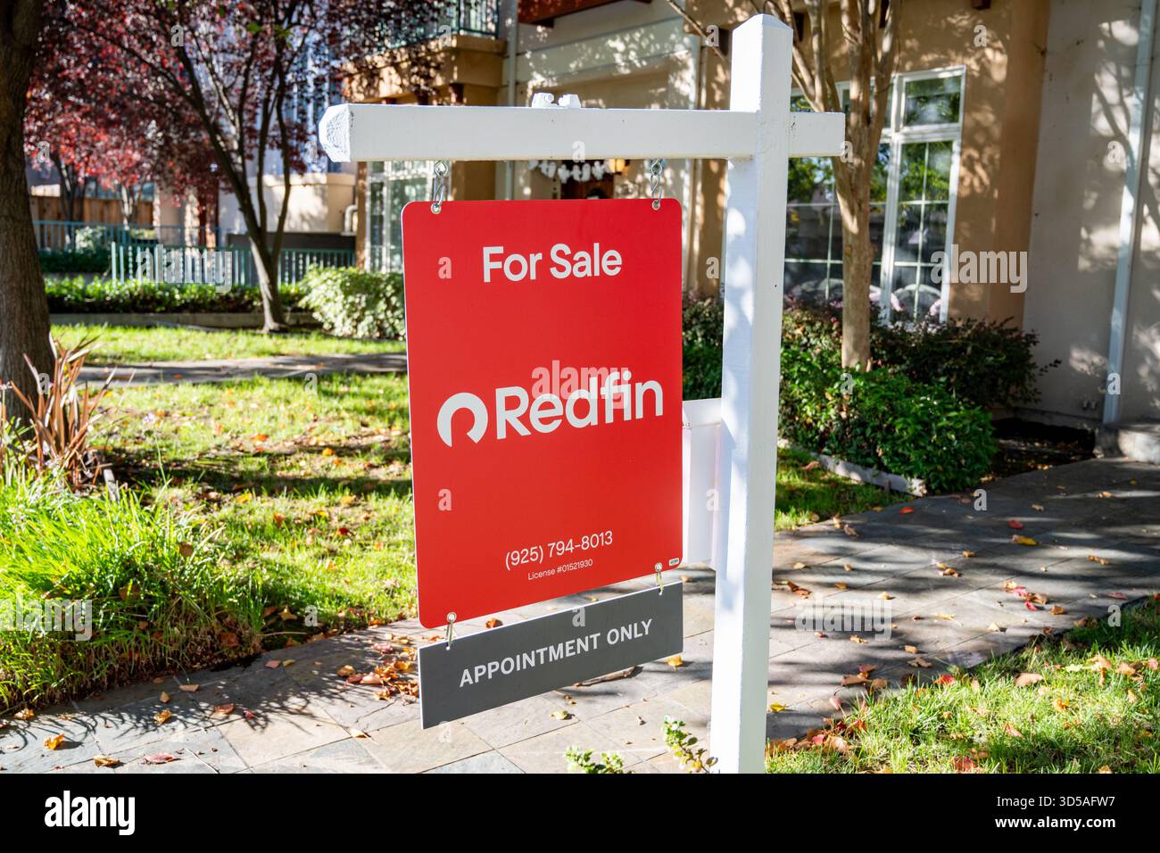 For Sale real estate sign for Redfin in front of a townhome, Walnut ...