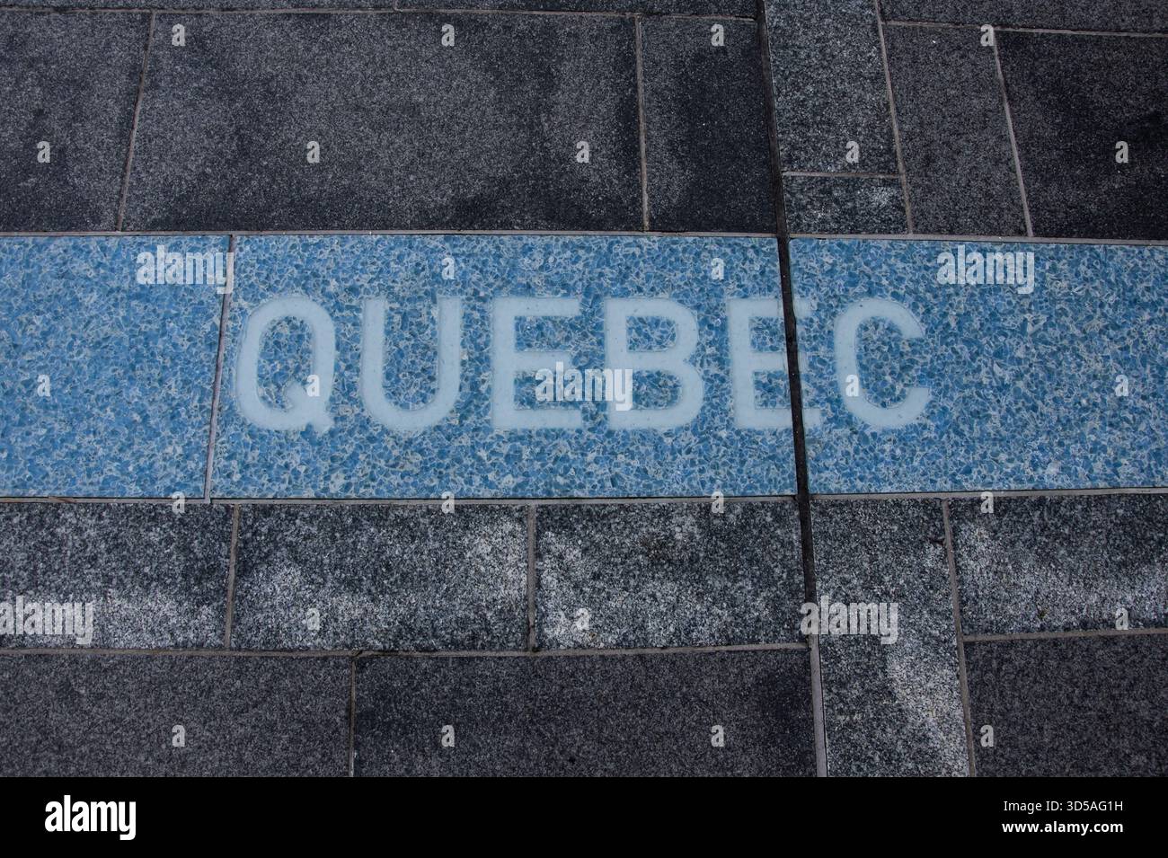 The Canadian Trail Quebec sign at Canada Place in downtown Vancouver ...