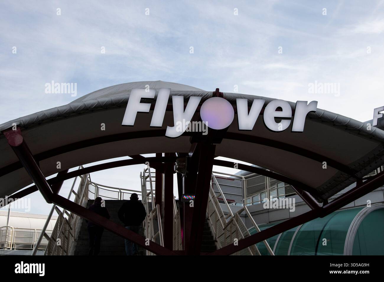 Flyover sign at Canada Place in downtown Vancouver, British Columbia ...