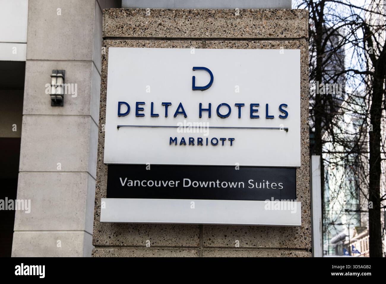 Delta Hotels Marriott sign on West Hastings Street in downtown ...