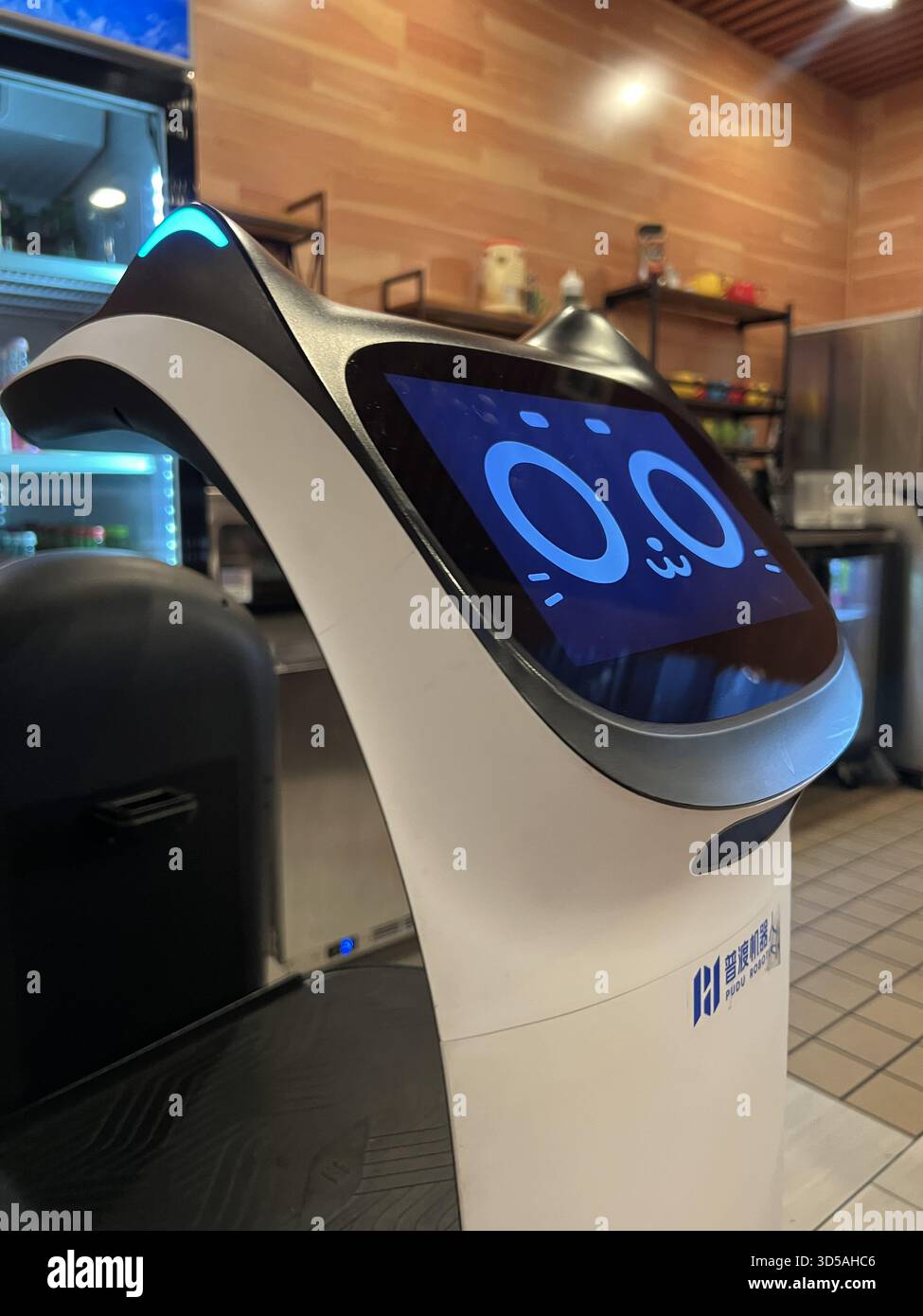 Close-up of an autonomous food server restaurant robot, Santa Rosa ...