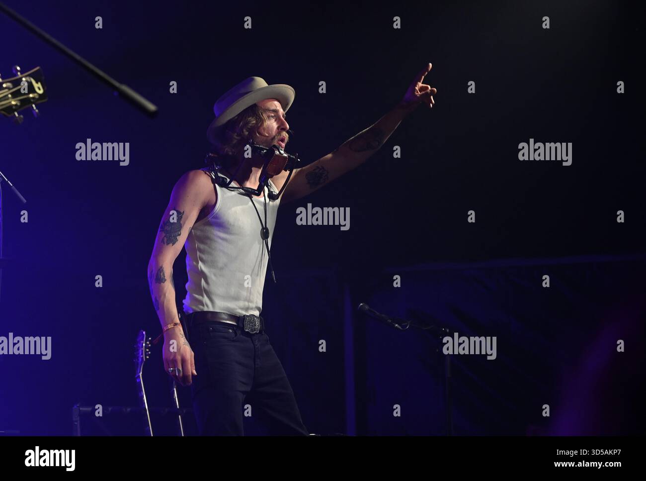 French blues country folk trio Dirty Deep performs during the Blues ...