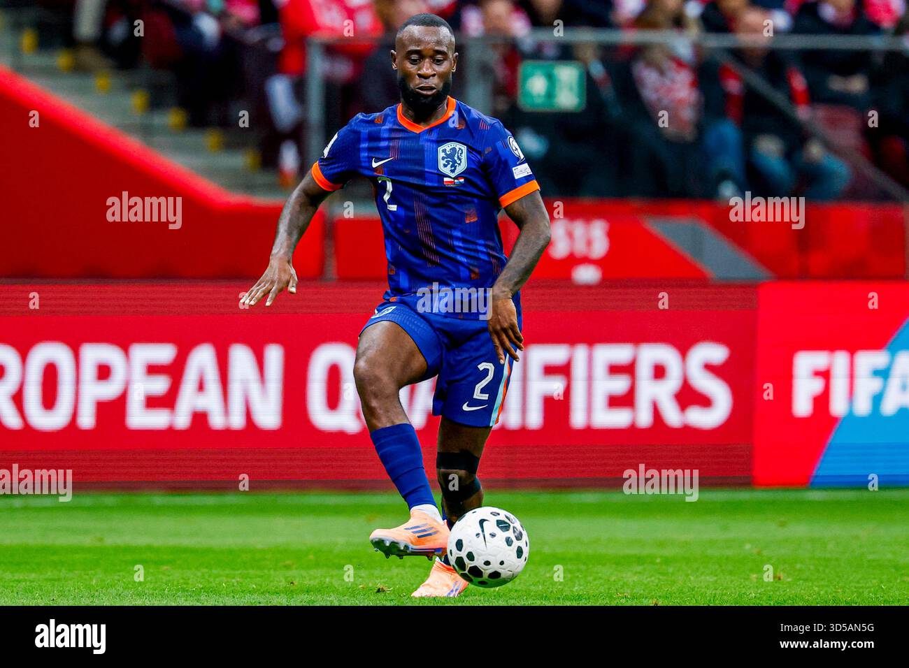 Lutsharel Geertruida of the Netherlands passes the ball during the FIFA ...