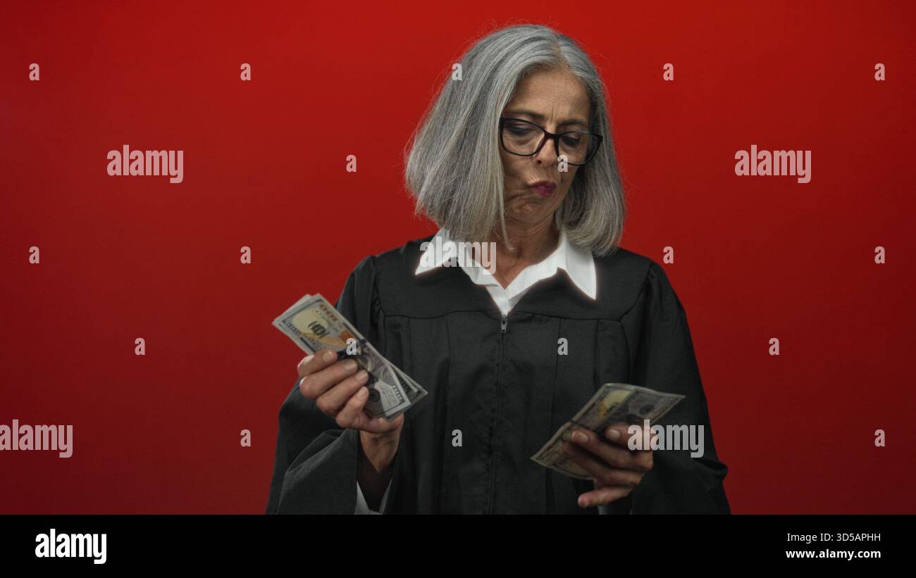 Woman judge gray hair glasses hi-res stock photography and images - Alamy